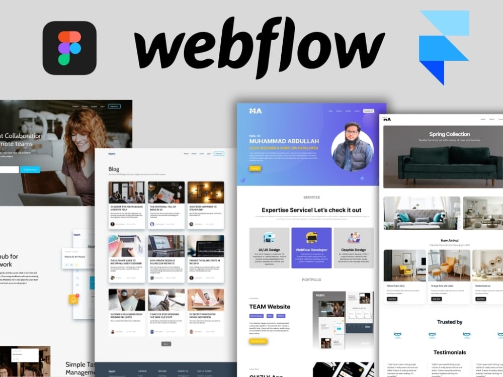 A fully responsive website in Webflow of Framer with CMS functionality. | Upwork