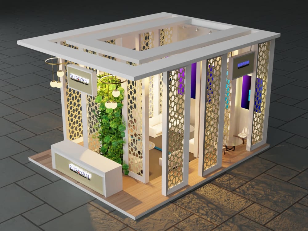 3d contemporary exhibition stalls, booth, and stand for you | Upwork