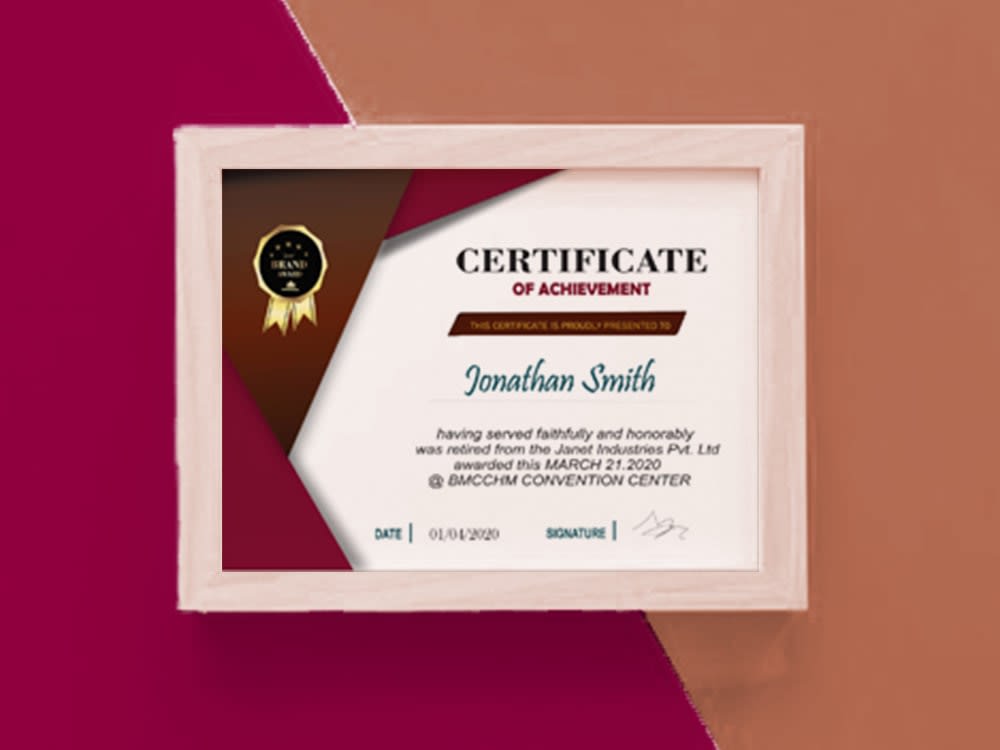 A modern and creative certificate design | Upwork