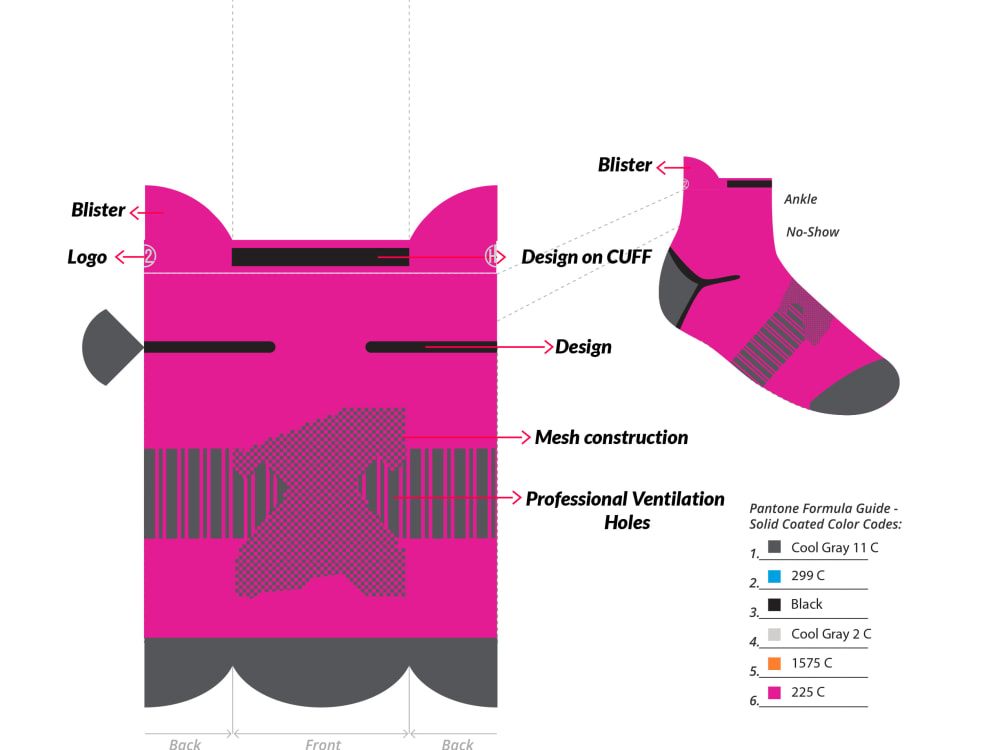 A Technical sport sock design | Upwork