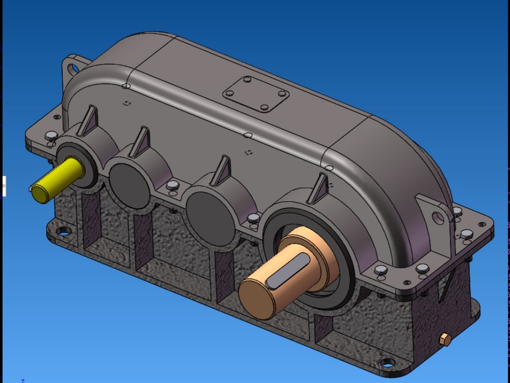 Design of three-stage cylindrical gear reducer _Solidworks | Upwork