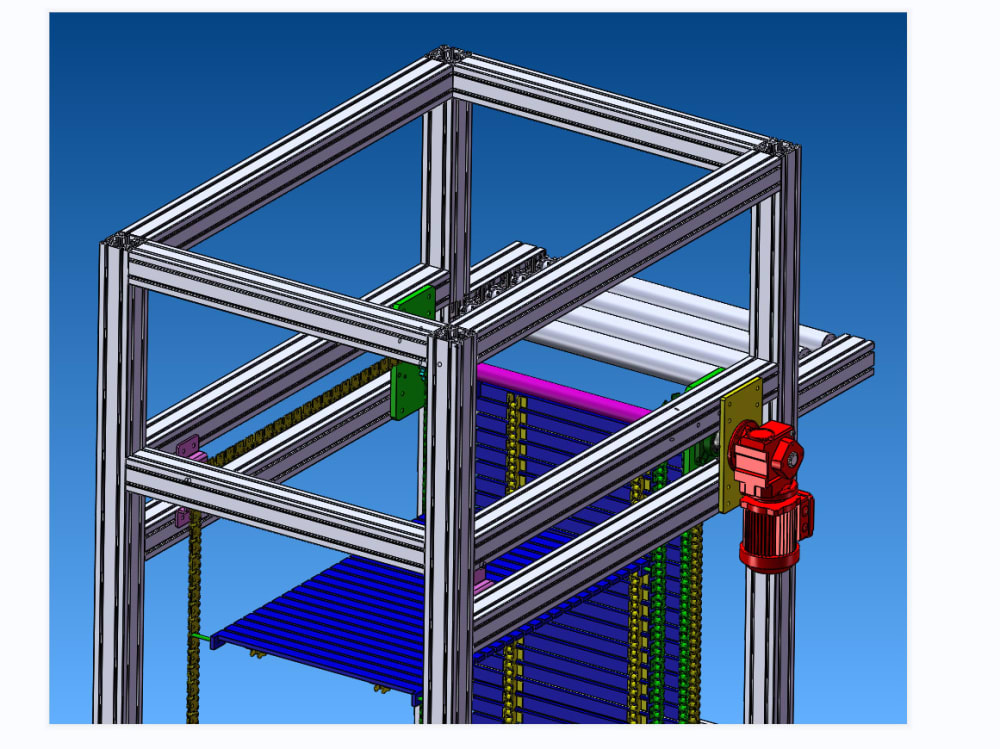 Z-type elevator (reciprocating vertical elevator) Solidworks | Upwork