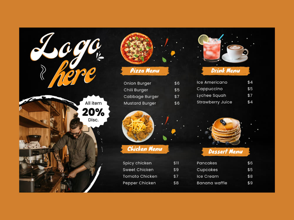 An amazing TV Menu for your store | Upwork