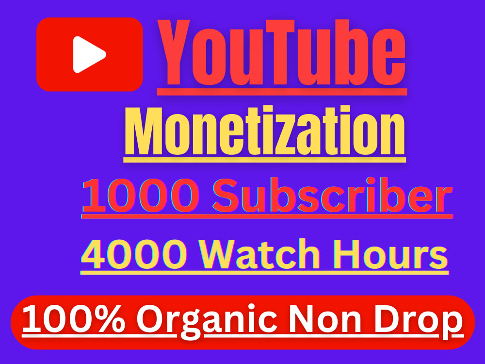 Complete youtube Channel monetization with Optimization Organic ...