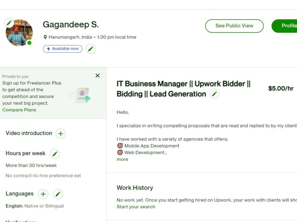 Upwork Business Development Manager, Proposal Writer, Online Bidder ...