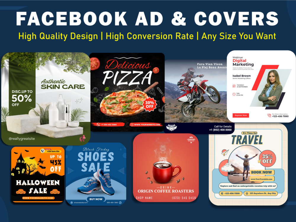 Creative social media images ads covers design | Upwork