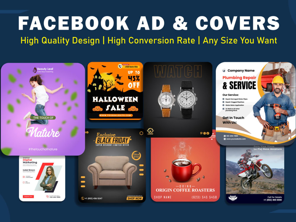 Creative social media images ads covers design | Upwork