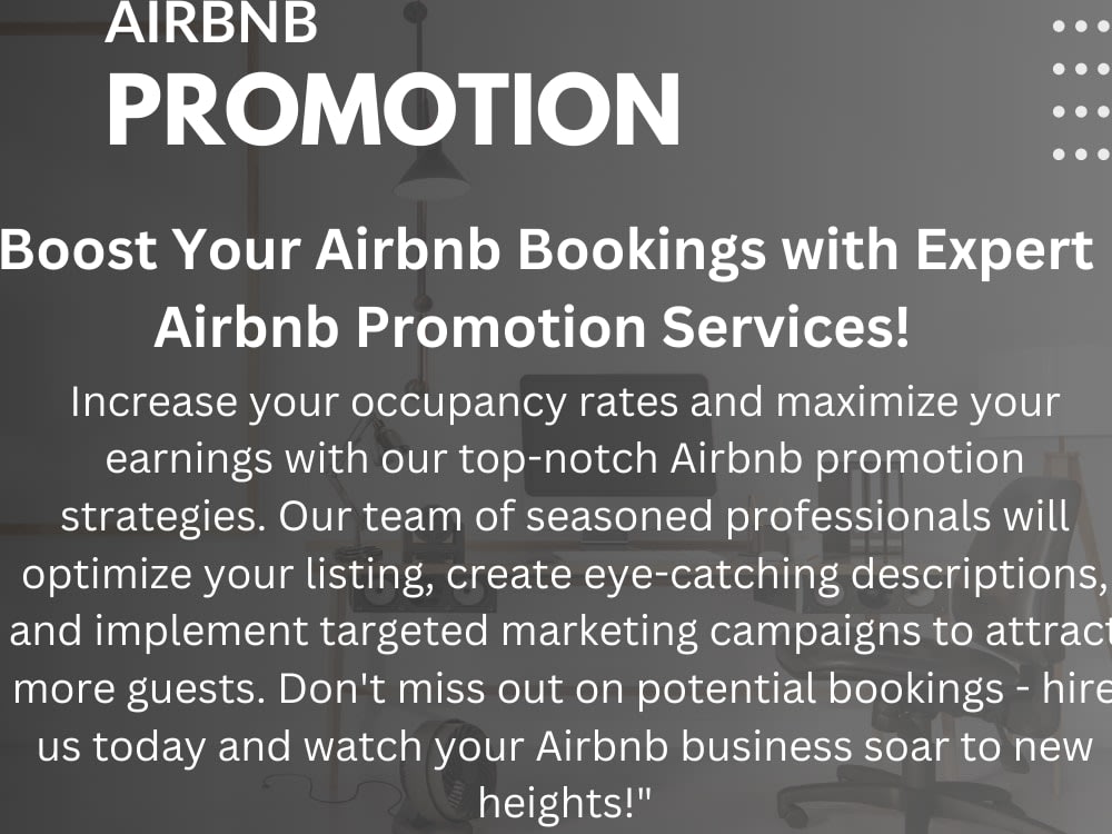 Airbnb promotion, booking listing, airbnb marketing | Upwork
