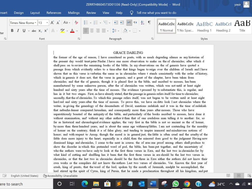 A data entry file in ms word or pdf files of data entry (typing 40wpm ...