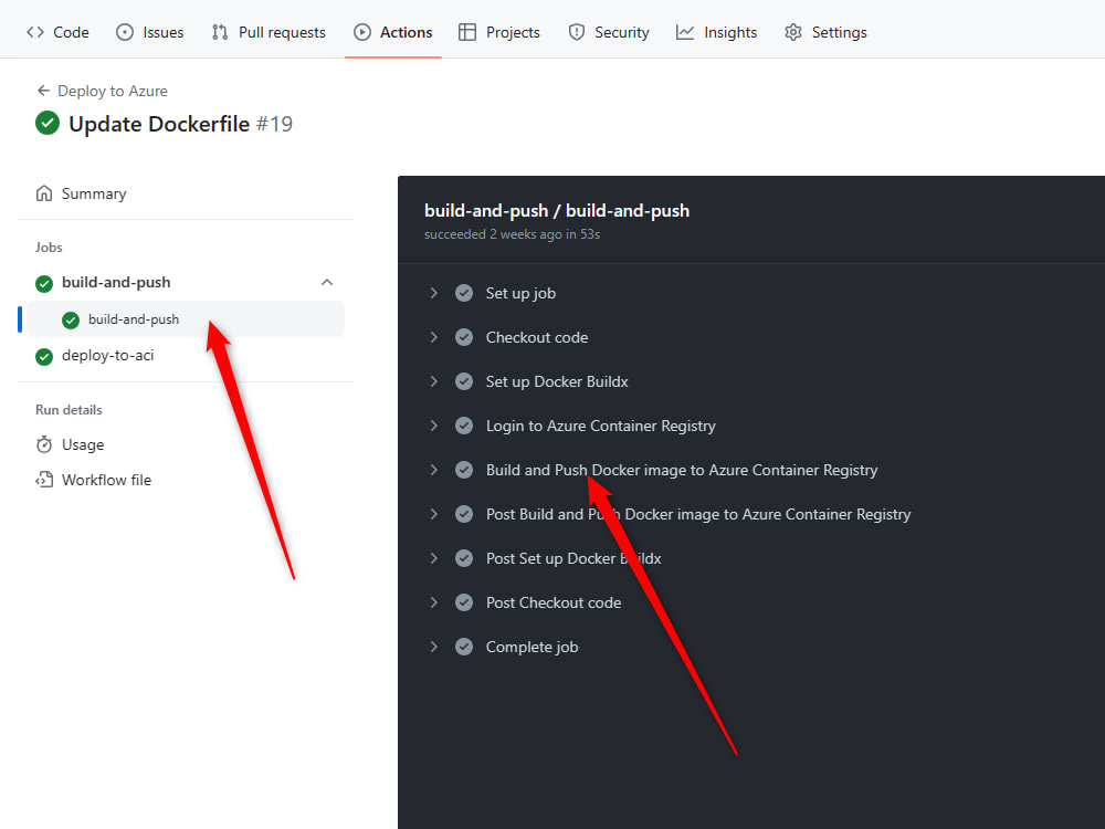 Deploy to ACI using GitHub actions | Upwork
