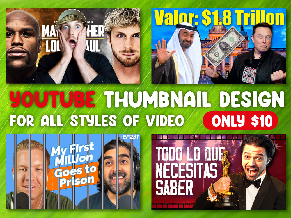 Have a professional thumbnail design for YouTube | Upwork