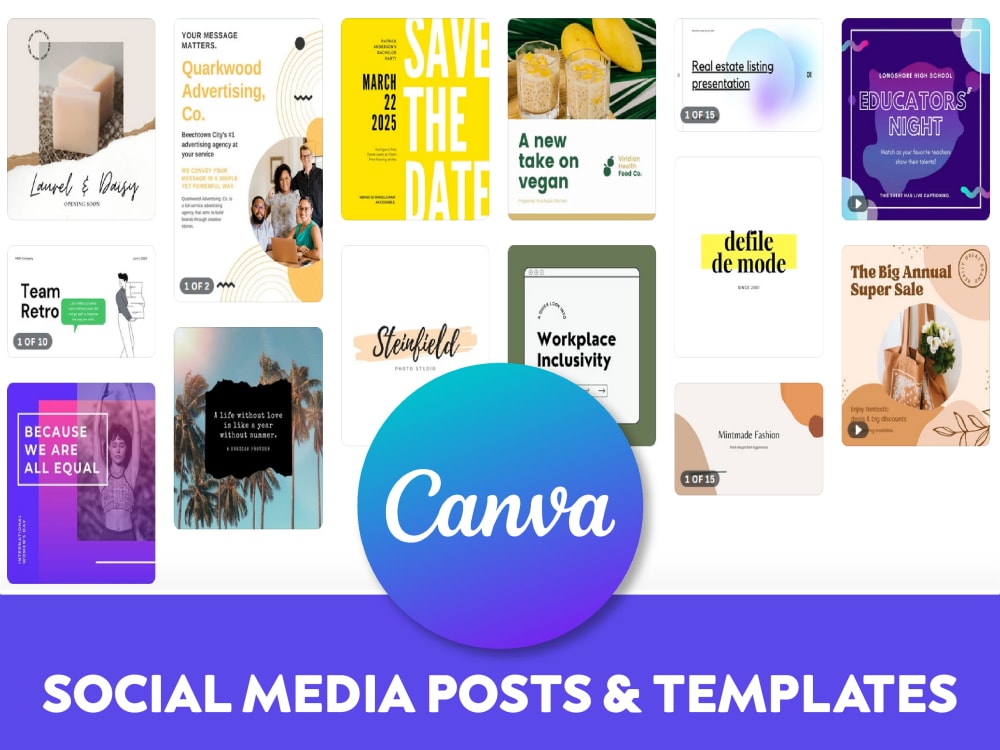 Canva Design for any social media designs for your company | Upwork