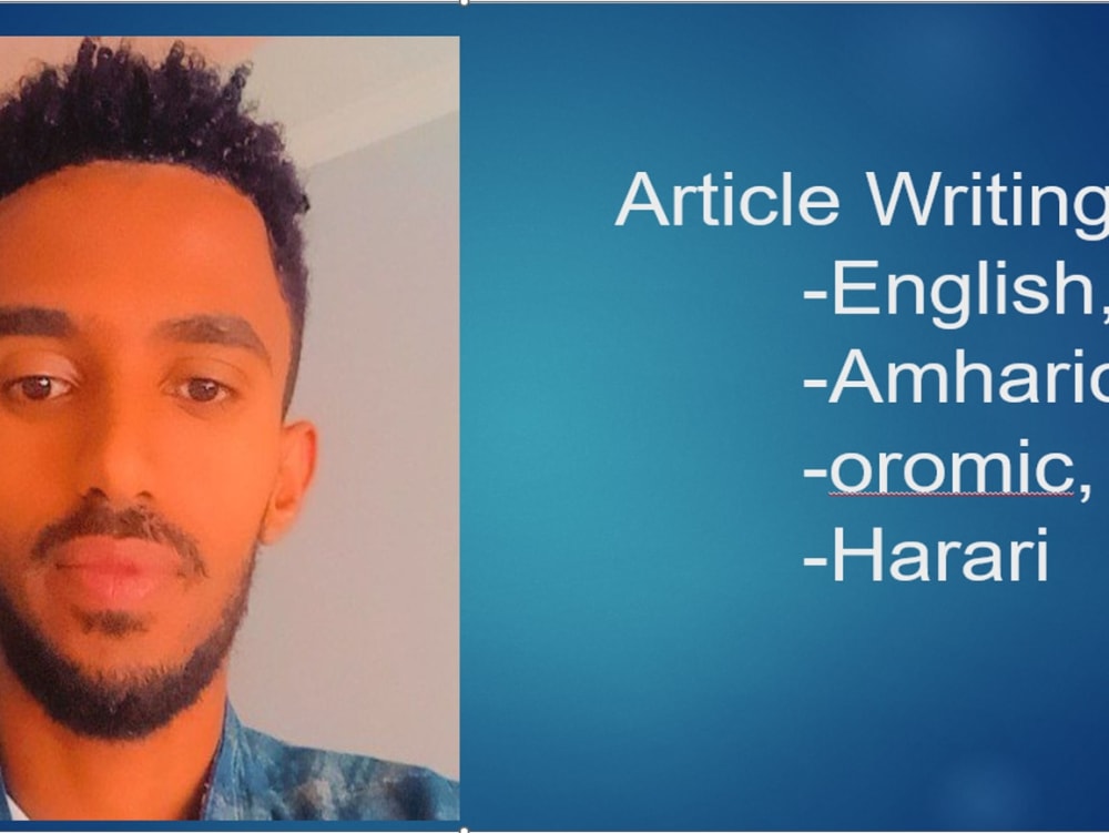 An article writing in english, Amharic and afan-oromo related to Africa ...