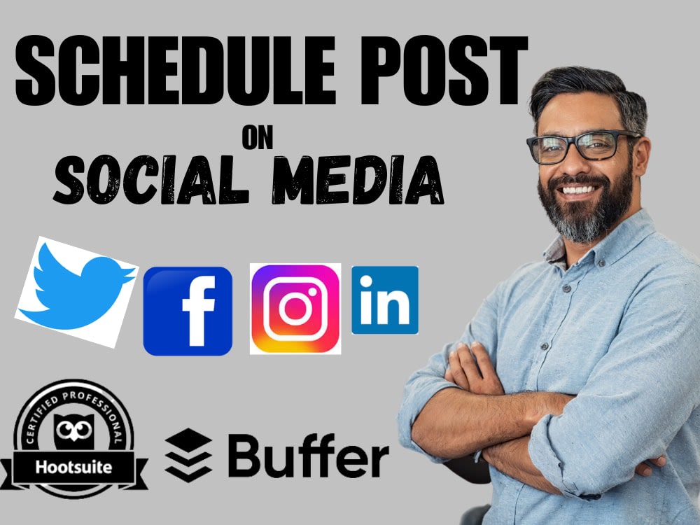 Schedule post on social media platforms via hootsuite buffer ...