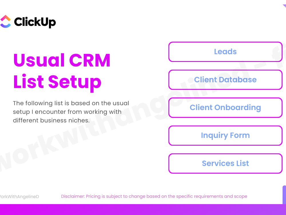 Help in setting up or managing your workflow on clickup | Upwork