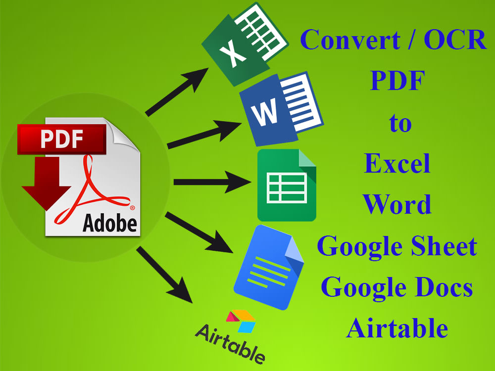 Convert PDF to Excel, Scanned image to Google sheet | Upwork