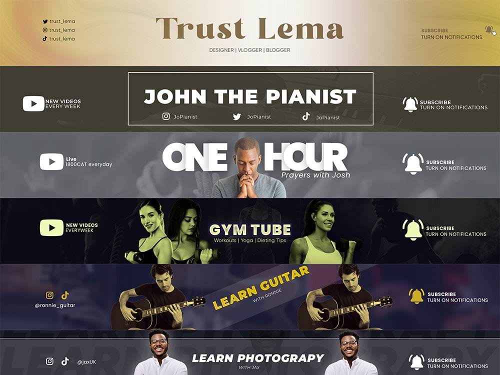 An eye-catching Youtube Header/Banner and Logo design | Upwork