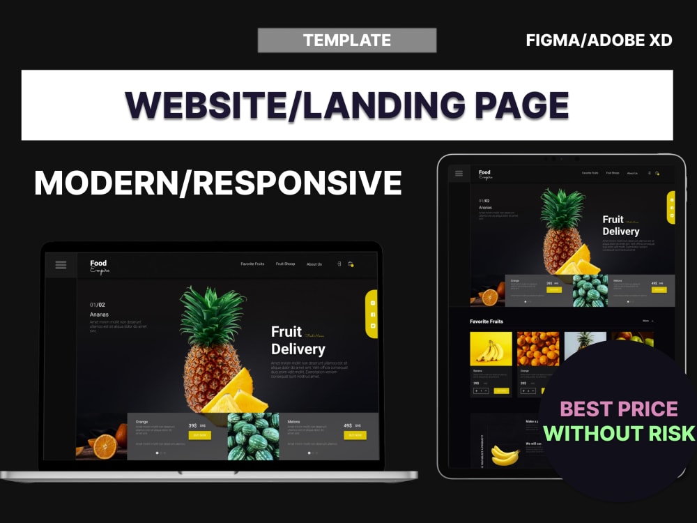 Website Landing Page Figma/Adobe xD | Upwork