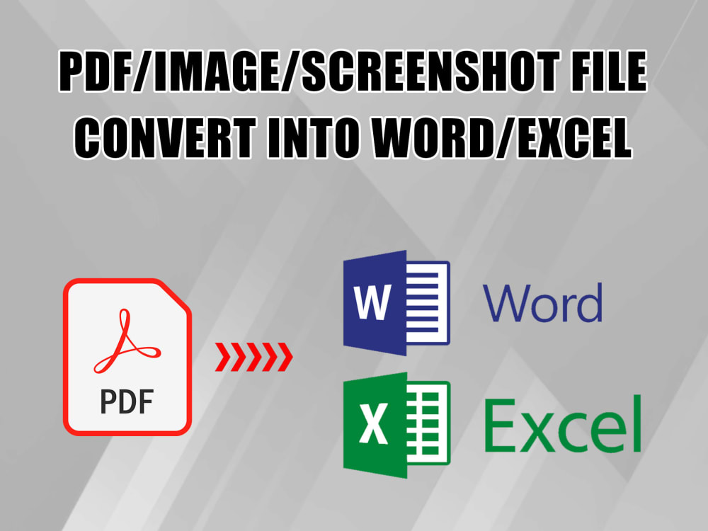 PDF/Image/Screenshot file Convert into Word/Excel | Upwork