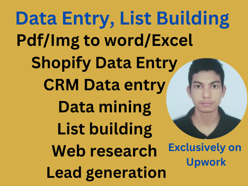 Professional And Quick Data Entry Services Upwork