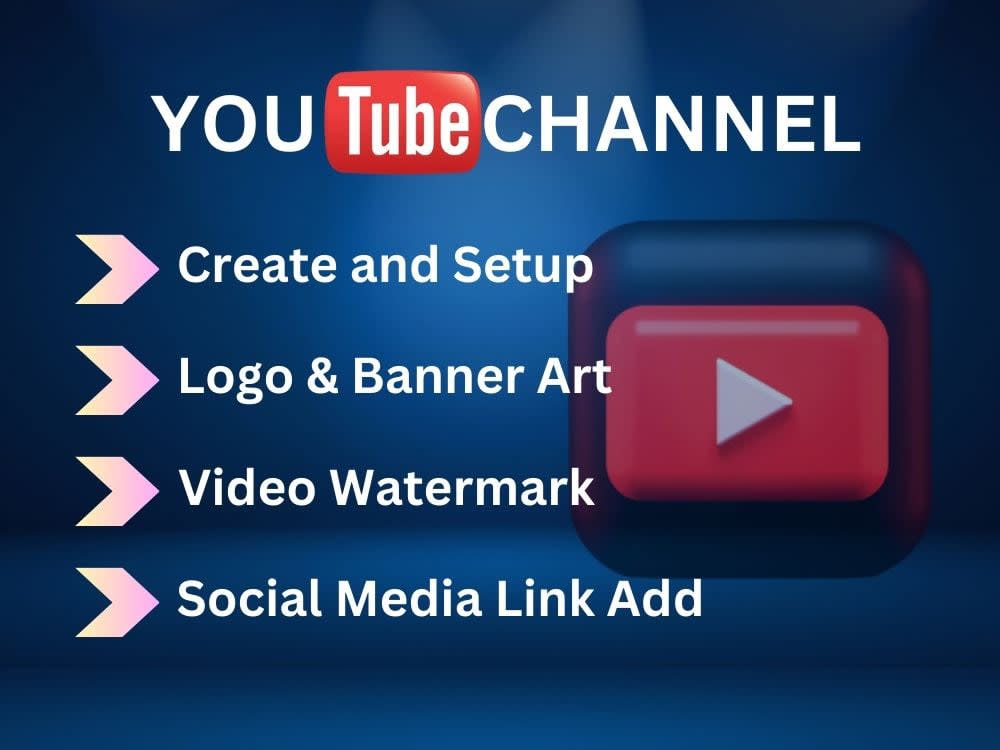 Create youtube channel and setup with logo banner design | Upwork