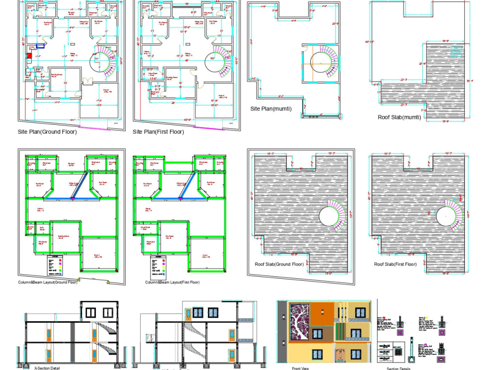 A 2d plan of your area with detailed drawings and elevation. | Upwork