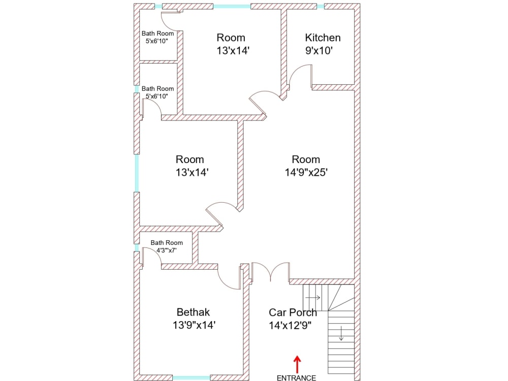 A 2d plan of your area with detailed drawings and elevation. | Upwork