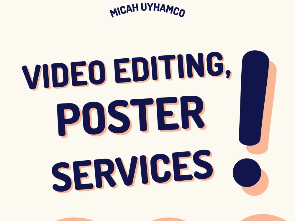 Video editing and poster editing services | Upwork