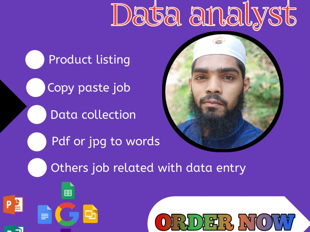 Any kind of services of data entry. Such as copy paste job,pdf to words ...