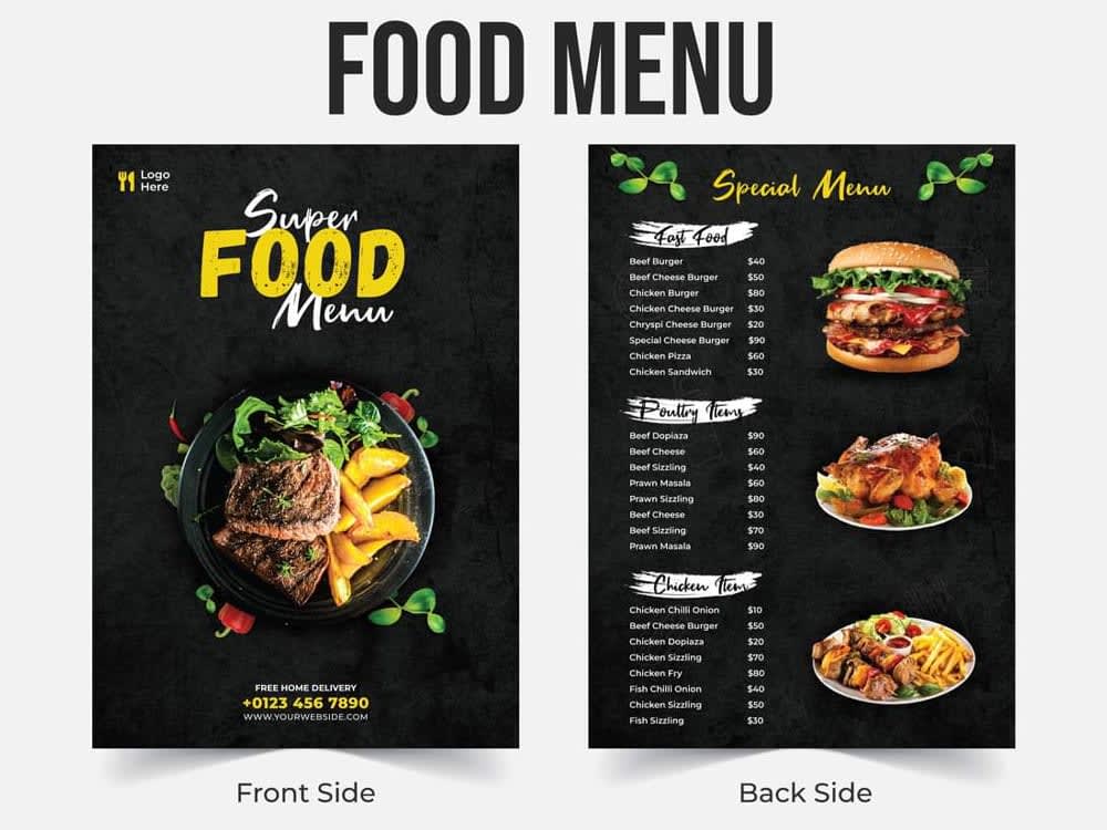 Amazing menu design, editable food restaurant menu | Upwork