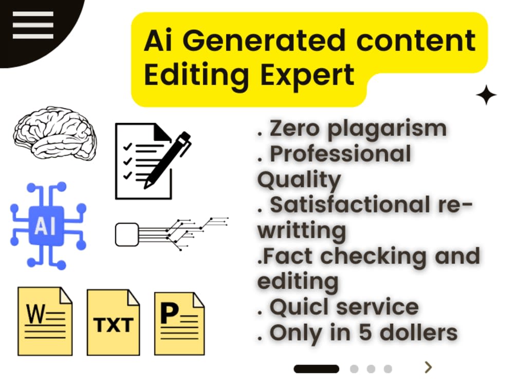 I AM AN EXPERT IN ai generated content editing | Upwork