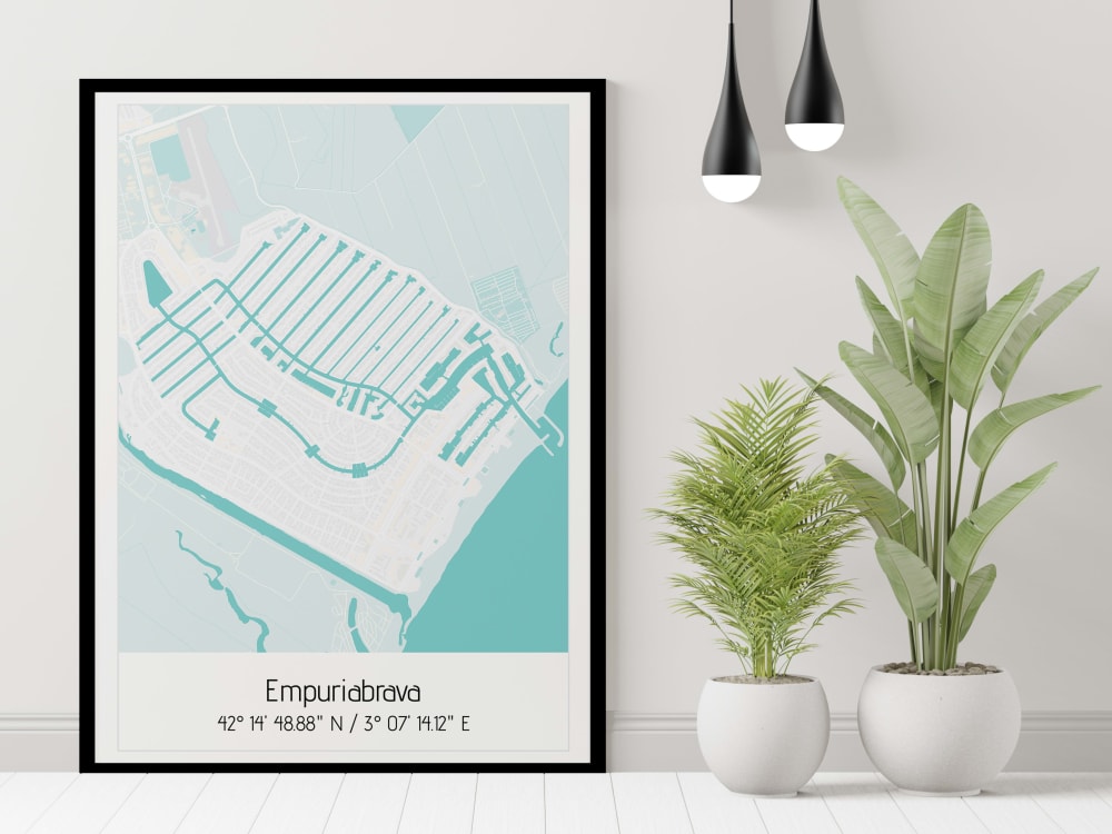 A modern map poster for home decor (unique, stylish, elegant). | Upwork
