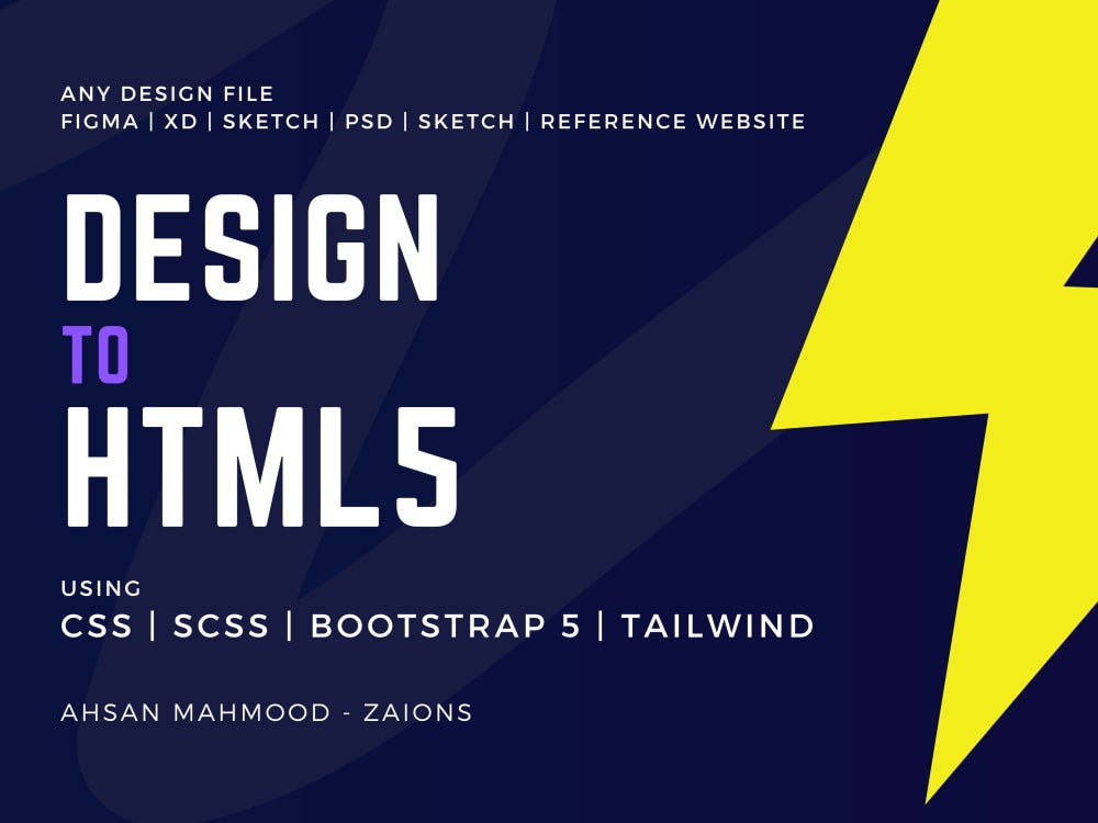 PSD/XD/Figma/Sketch conversion to Html5 using CSS Bootstrap5 TailwindCSS. | Upwork