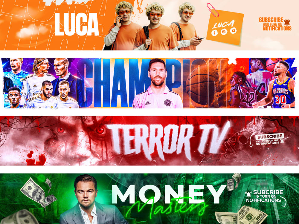 An outstanding youtube banner and logo | Upwork