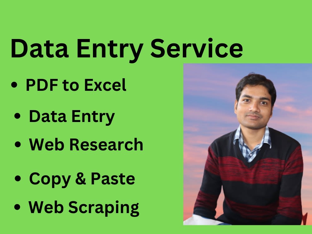 Data Entry, excel data entry, Copy & paste, web research and Web Scraping. | Upwork