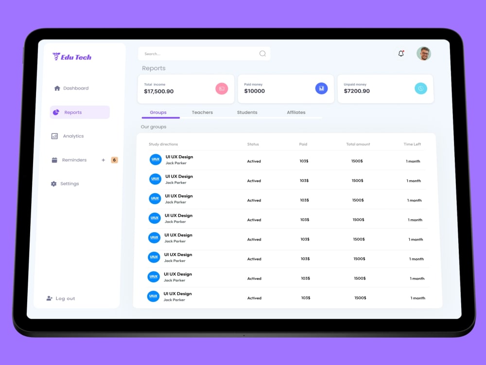 Professional dashboard interface design | Upwork