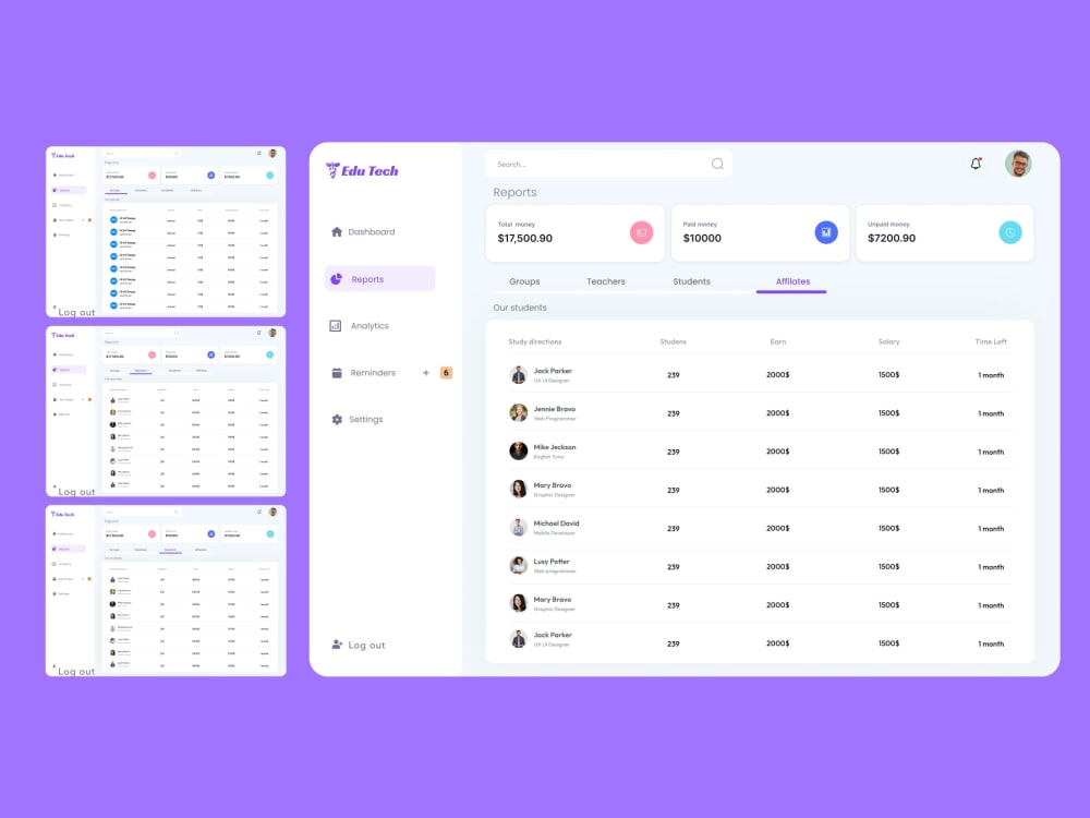 Professional dashboard interface design | Upwork