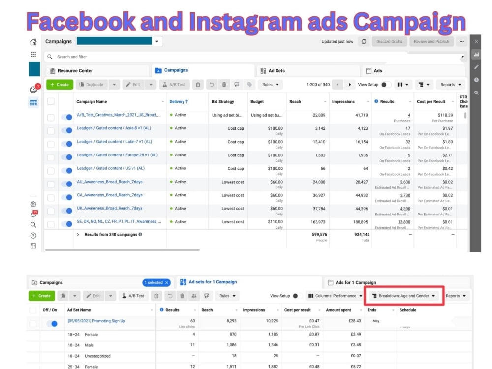 Setup Professionally Facebook and Instagram Ads Campaign | Upwork