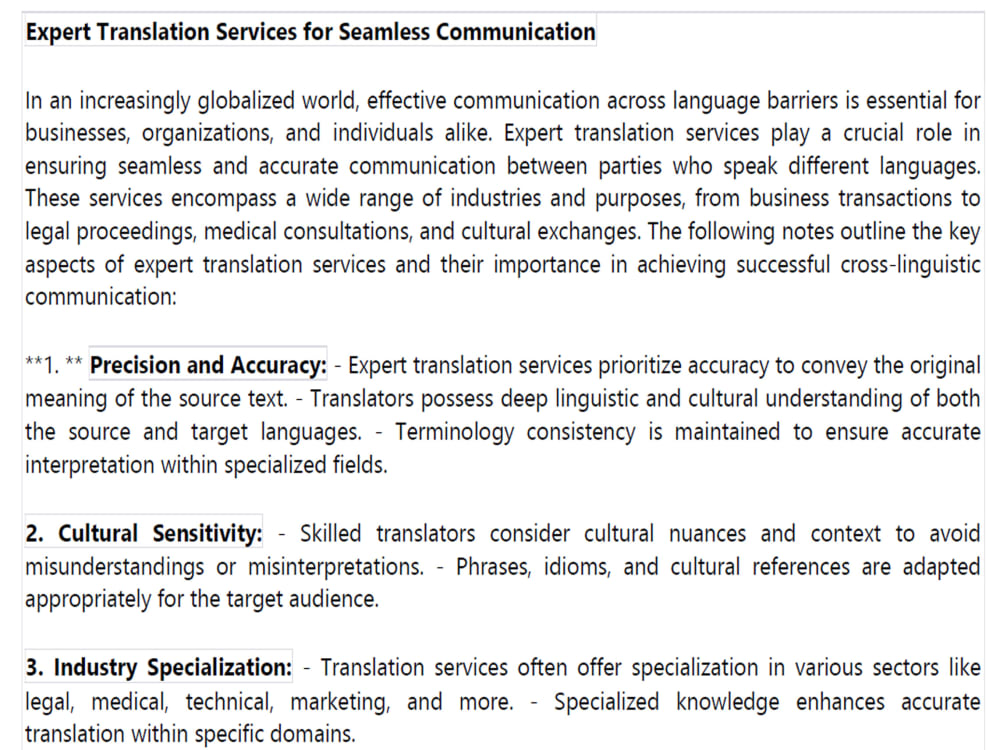 "Expert Translator: Seamlessly Bridging Languages for Global ...