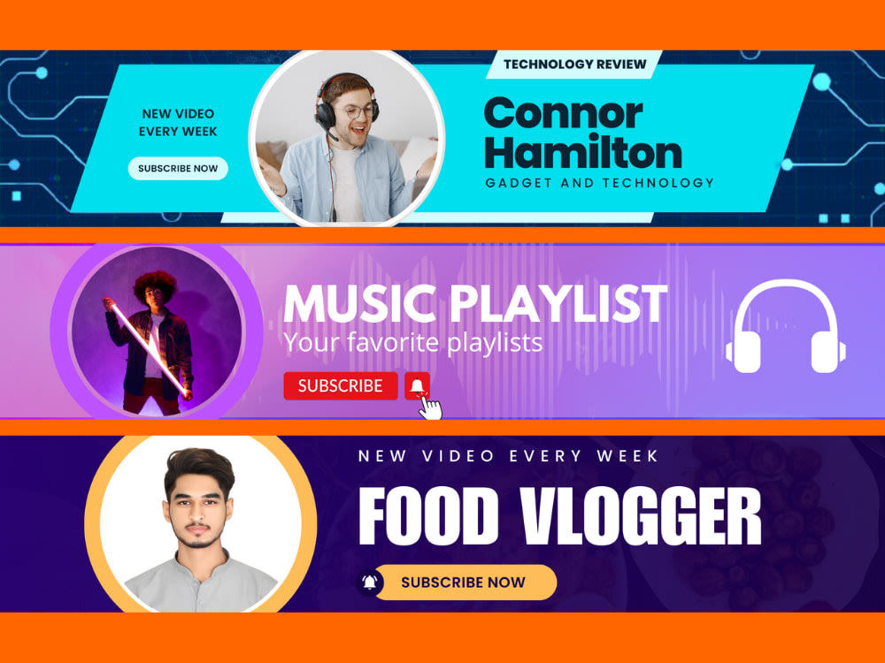 A professional youtube banner for your channel | Upwork