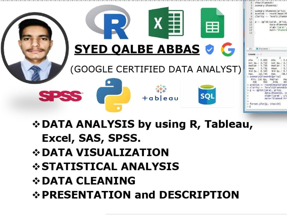 Data Cleaning, Analysis, Visualization, Reporting by R, Tableau, SQL, SPSS | Upwork