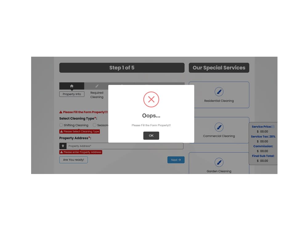 Price Quotation & Booking Request PHP Multi-Step Form For Cleaning Services | Upwork