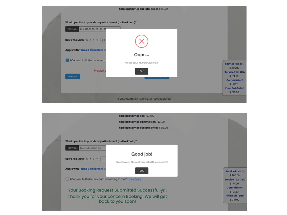 Price Quotation & Booking Request PHP Multi-Step Form For Cleaning Services | Upwork
