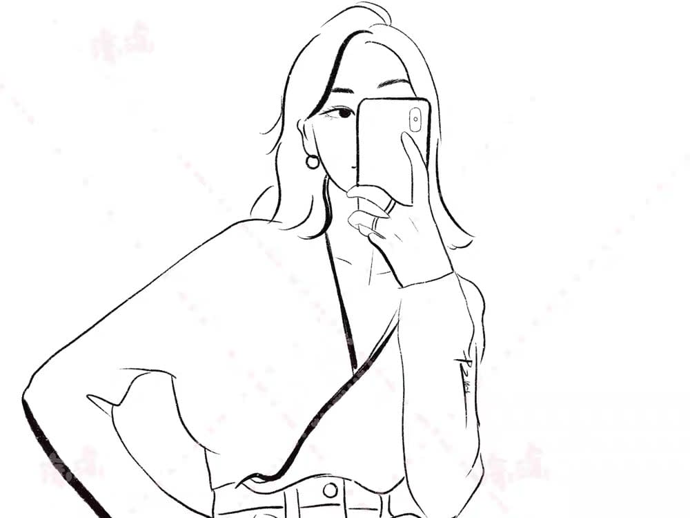 A minimalist-style character line art illustration | Upwork