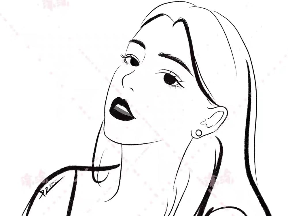 A minimalist-style character line art illustration | Upwork