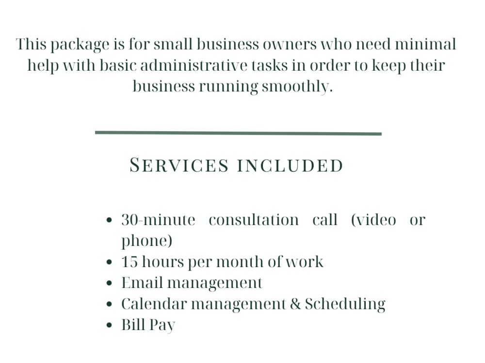 Peace of mind that all your administrative tasks are handled correctly ...