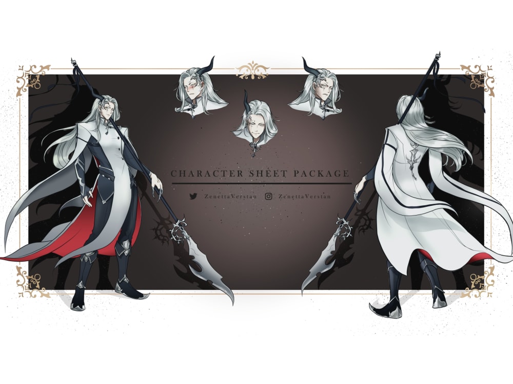 Design complex color character reference sheet anime manhwa style | Upwork