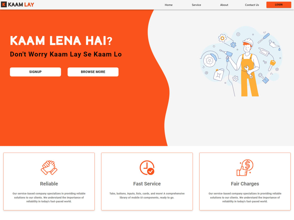 Components/Pages built with React.js Library | Upwork