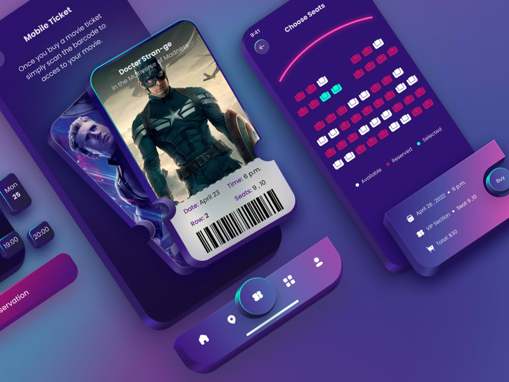 A UI/UX design Ticket Booking App | Upwork