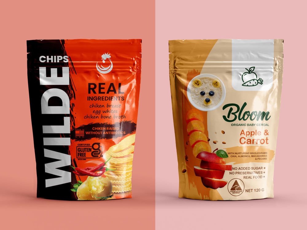 Pouch design food packaging mylar bags die cut and sachet design | Upwork